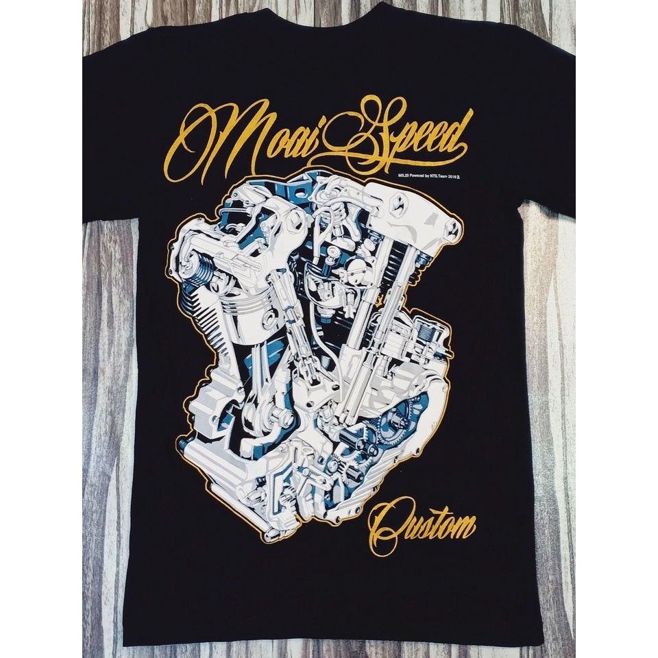 MS28 COTTON T-SHIRT MOTORCYCLE CULTURE ORIGINAL MOAI SPEED DESIGN ...