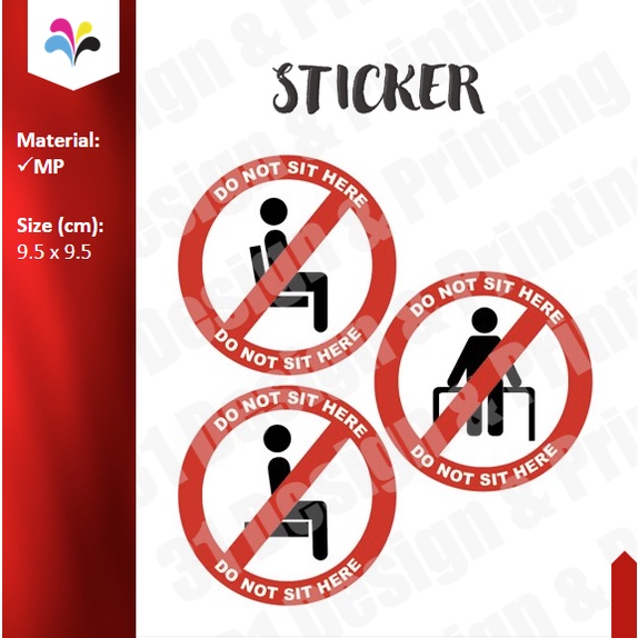 Do not sit here sticker label warning logo symbol cancel sign chair ...