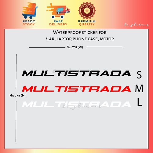 DUCATI Multistrada Sticker Reflective stiker racing motorsport ...