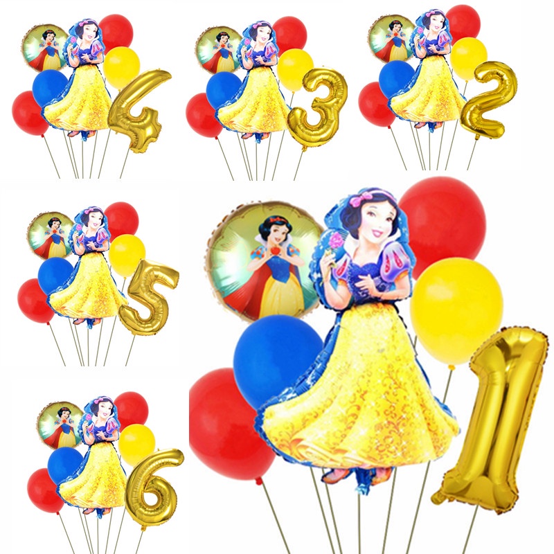 7PCS/set Disney Snow White Princess Theme Balloon Happy Birthday Party ...