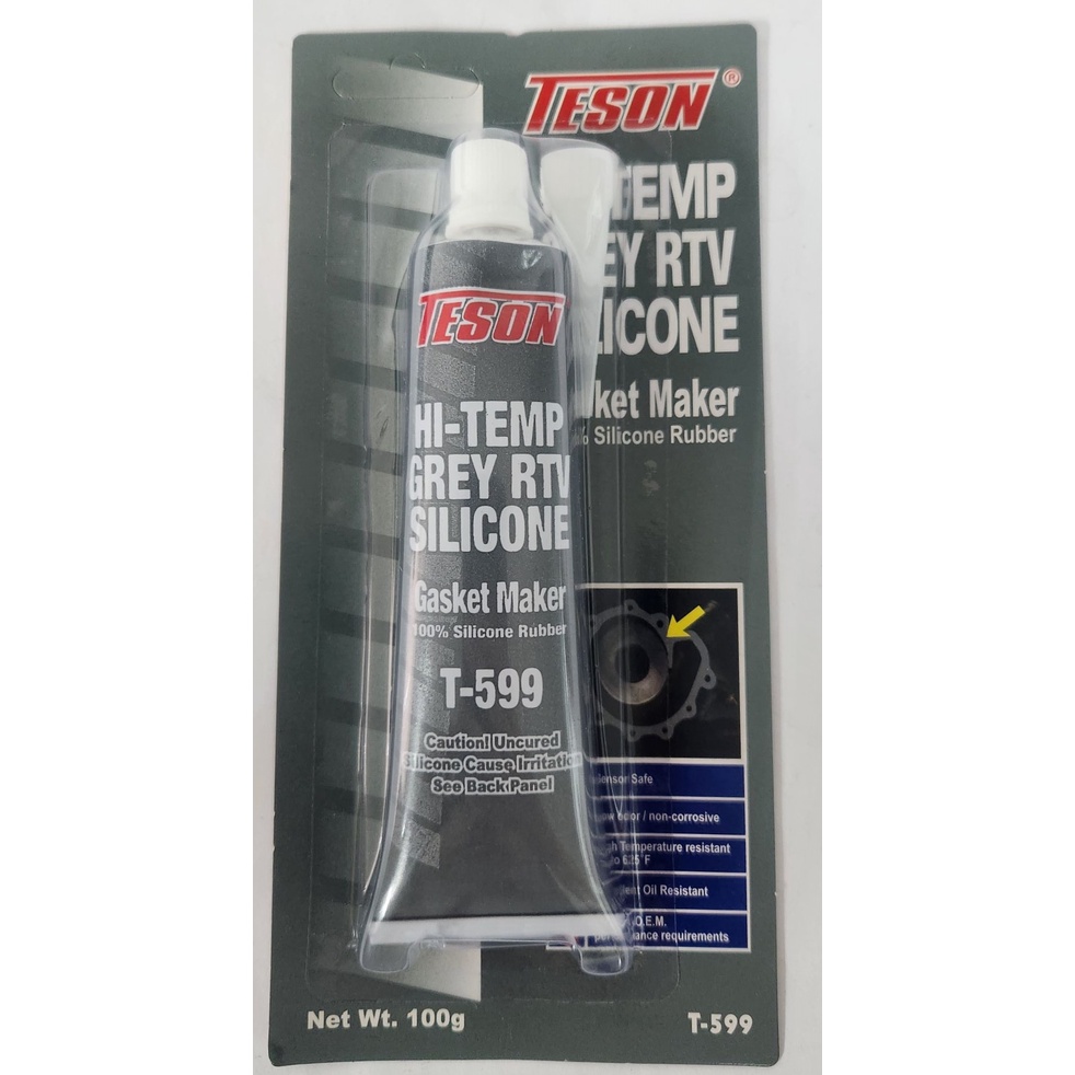 TESON T-599 HI-TEMP GREY RTV SILICONE GASKET MAKER-100G | Shopee Malaysia