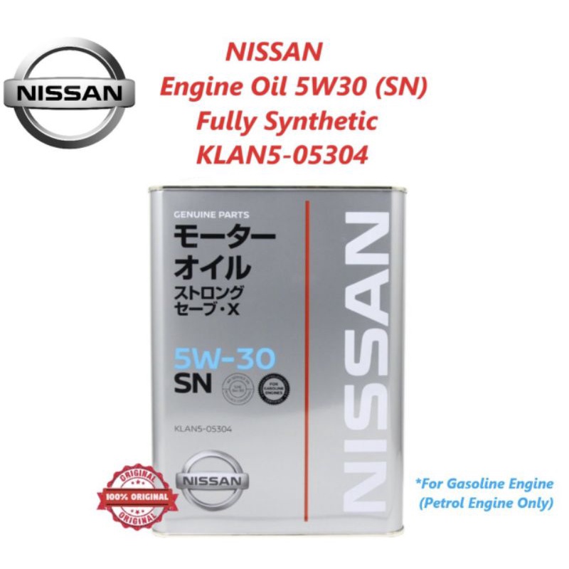 NISSAN ENGINE OIL SN 5W30 4L STRONG SAVE X Fully Synthetic engine oil ...
