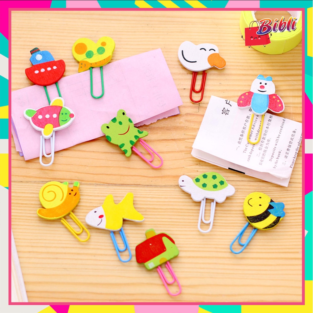 Bb 889 Paper Clip Clamp Character Paper Clip Korean Push Pin Set 12pcs ...