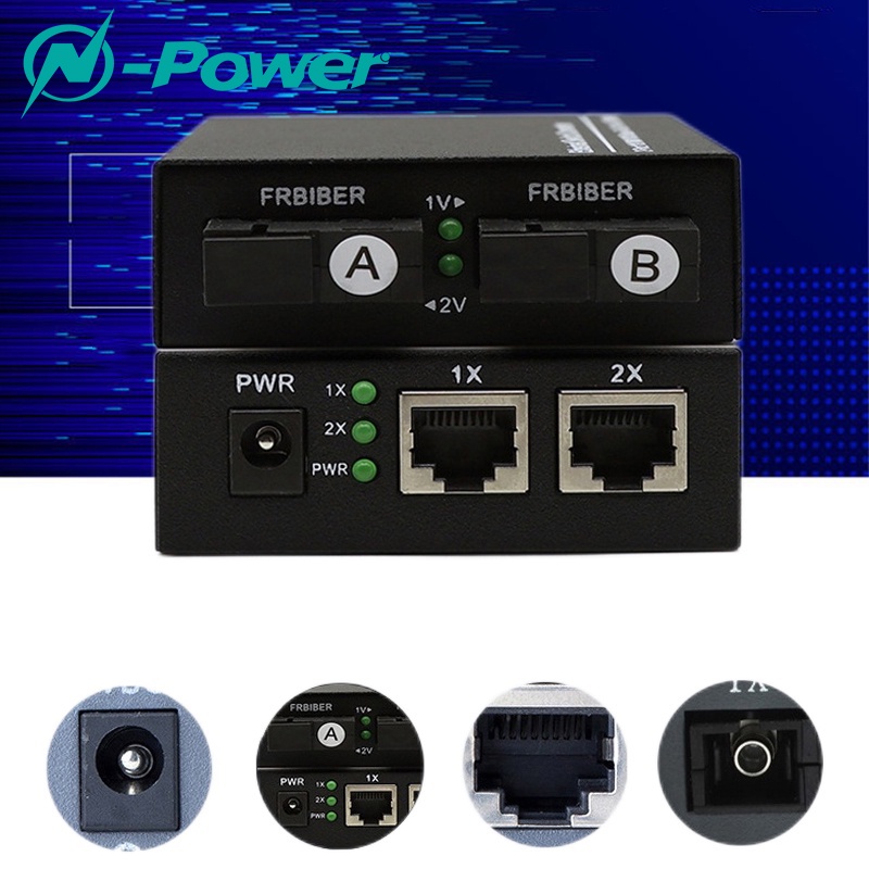 Single Fiber Converter 2G2E Port Gigabit Optical Fiber Media Converter ...