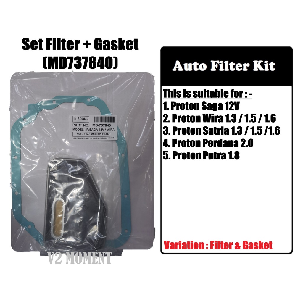 AUTO FILTER KIT PROTON SAGA 12V , WIRA 1.3 / 1.5 / 1.6 / 1.8 AUTO ...