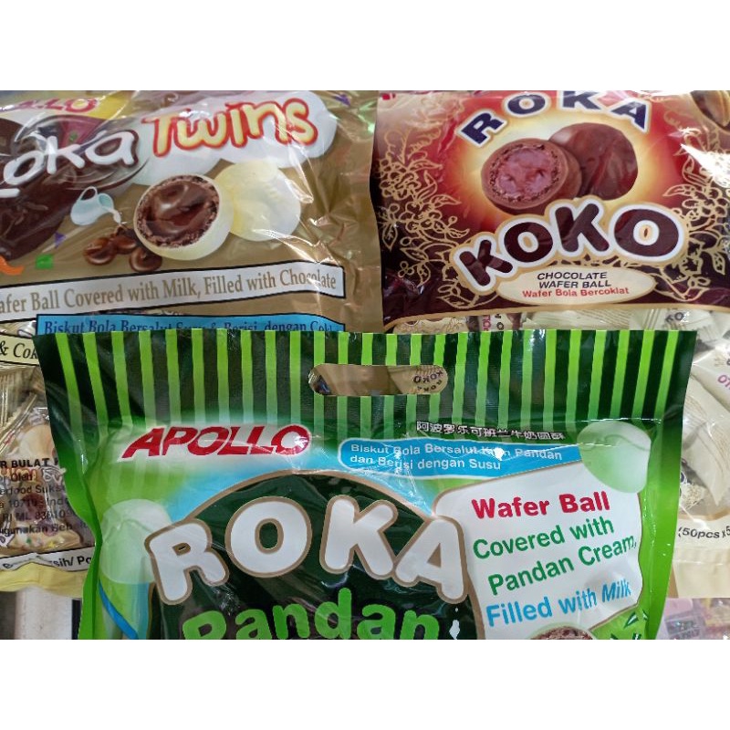 Apollo ROKA WAFER BALL MALAYSIA PACKAGING 250G PANDAN, TWINS, KOKO ...