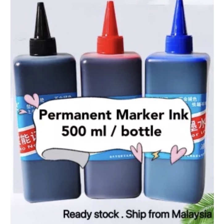 🔥Ready stock🔥 500ml Permanent marker pen Refill black Red Blue Ink ...
