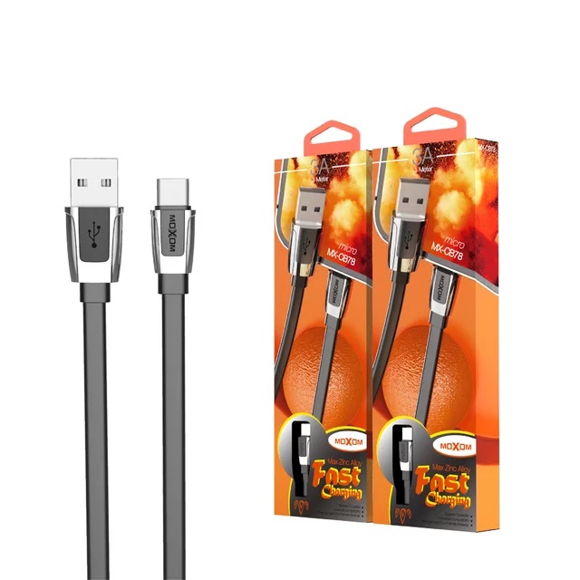 MOXOM MX-CB78 CB78 Fast Charging 3A Zinc Alloy Braid Data Cable USB 3.0 Type C / Micro / For ...