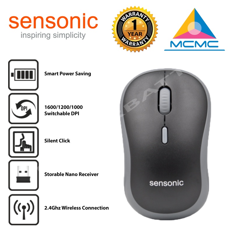 Sensonic Wireless Mouse MX250 BLACK / MX450 BLACK/BLUE/RED | Shopee ...