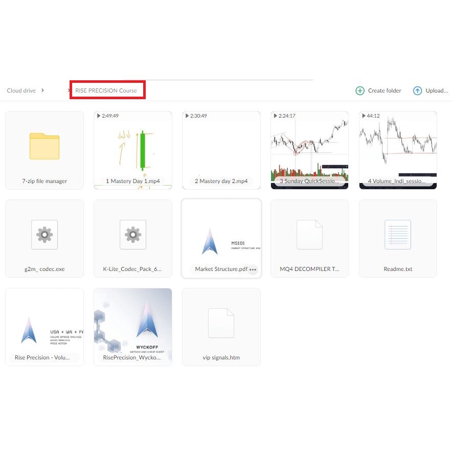 RISE PRECISION Course (Total size: 1.16 GB Contains: 1 folder 15 files ...