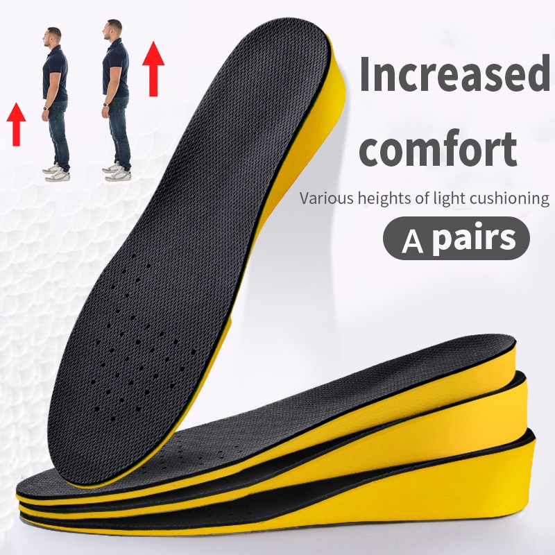Unisex Elevator Height Increase Insole /1 Pair Hard Breathable Memory Foam Heel Lifting Shoe ...