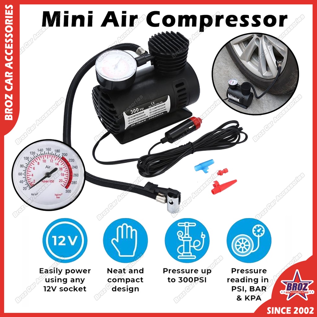 Emergency Portable 12V Car Mini Air Compressor Auto Pump Balloon Air ...