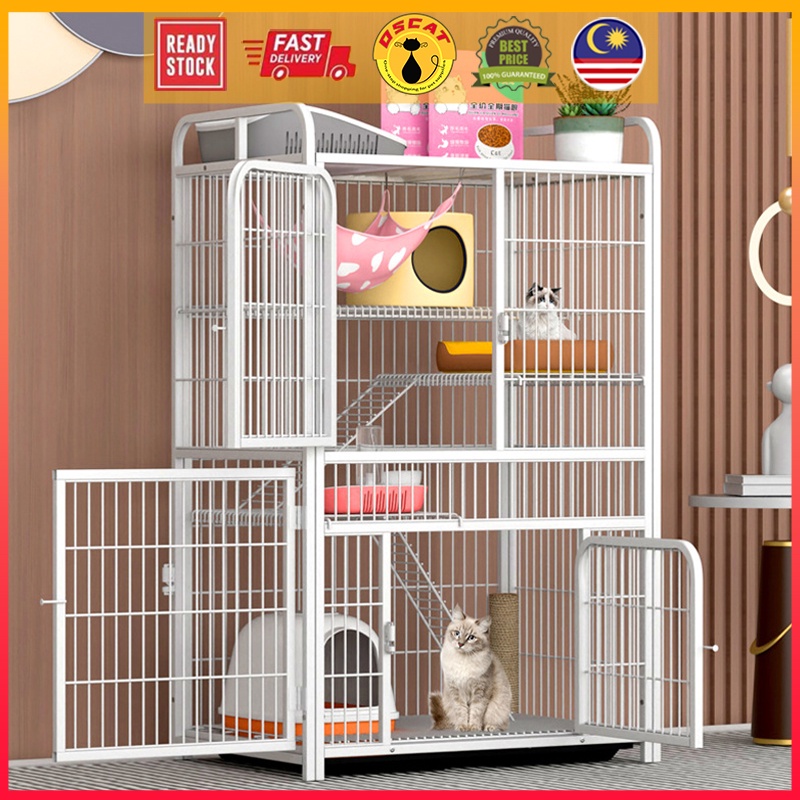 Sangkar Kucing Besar Cat Cage Large 2 3 Tingkat 4 Level Pets Cages Cat ...