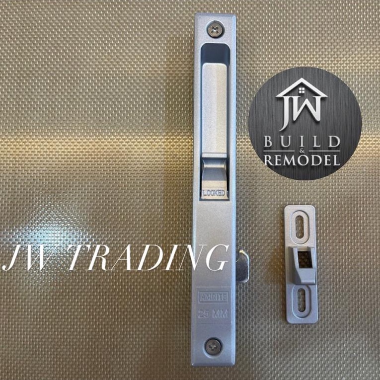 25mm A5 Aluminium Sliding Door Lockset without Key (Black /Silver/White ...