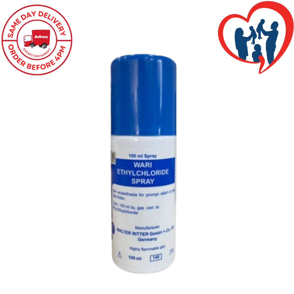 [ EXP : 09 / 2025 ] WARI® ETHYLCHLORIDE SPRAY 100ML ( SKIN ANAESTHESIA ...