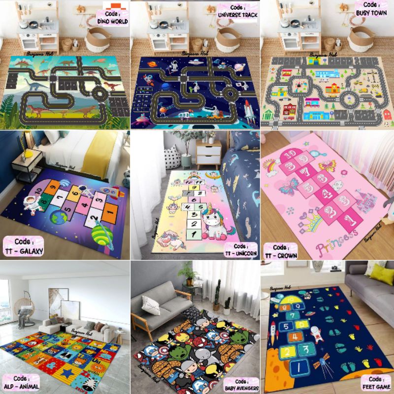 READY STOCK! KARPET VELVET KARTUN / KARPET KANAK-KANAK / KIDS CARPET ...
