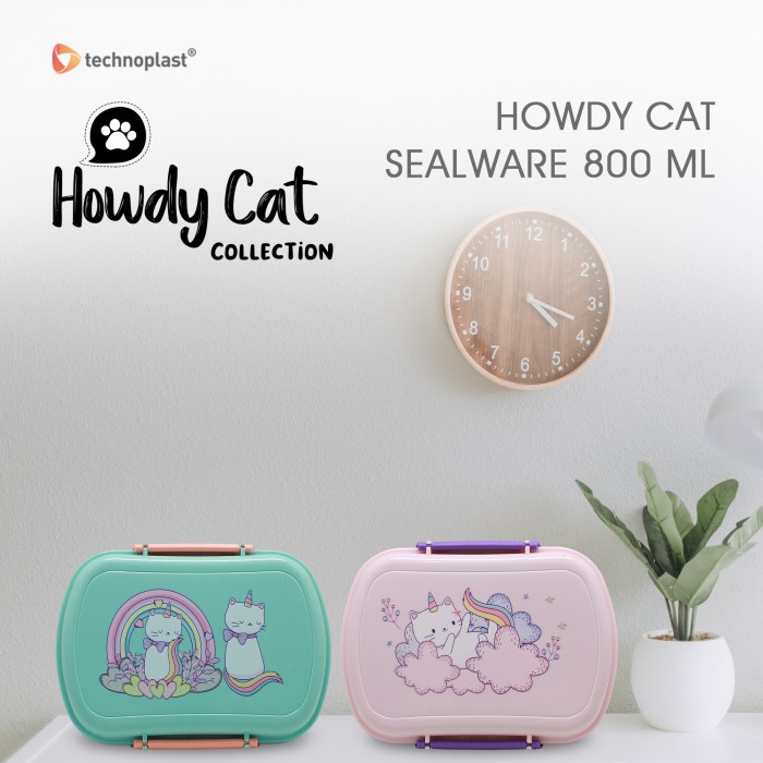 Howdy Cat Lunch Box 800Ml | Cute Creative Lunch Box | Shopee Malaysia