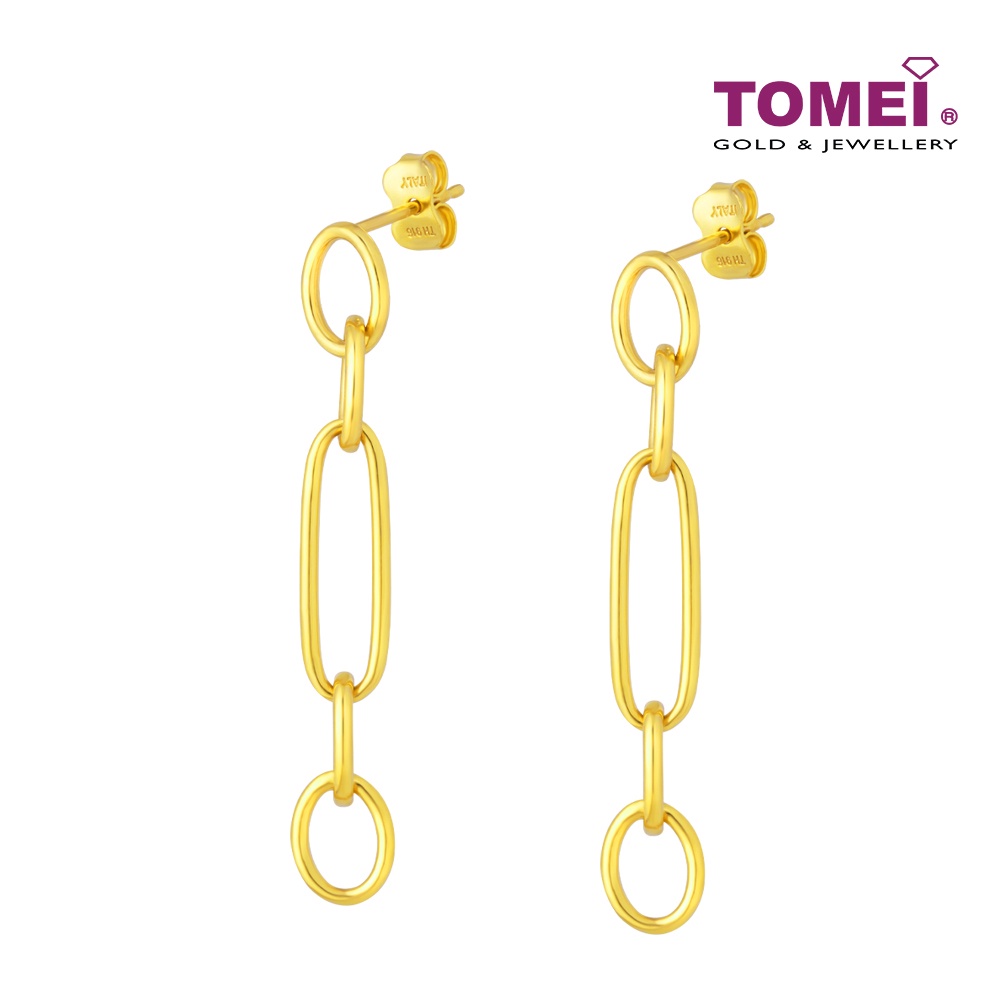 TOMEI Lusso Italia Oval Dangling Earrings, Yellow Gold 916 | Shopee ...