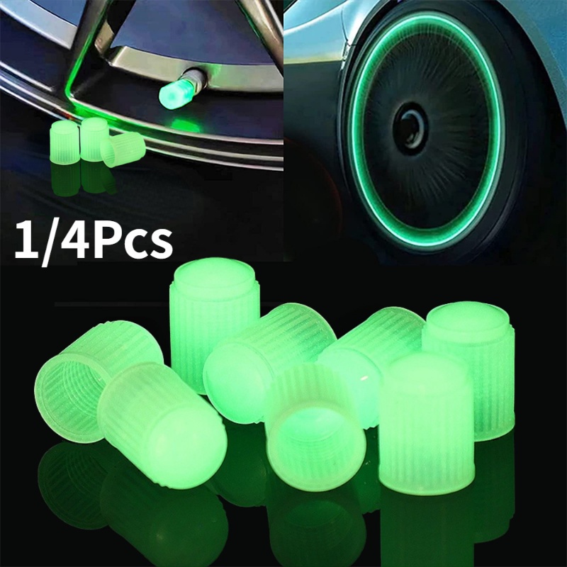 1/4Pcs Universal Luminous Tire Valve Cap Car Wheel Hub Glowing Dust ...