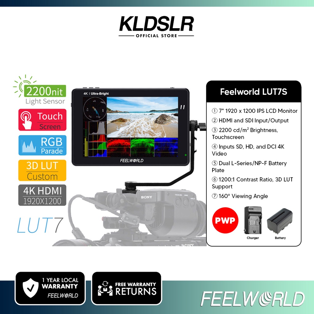 Feelworld F5 PRO/ F6 PLUS/ F7 PRO / LUT7S 5.5" 4K HDMI IPS Touchscreen ...