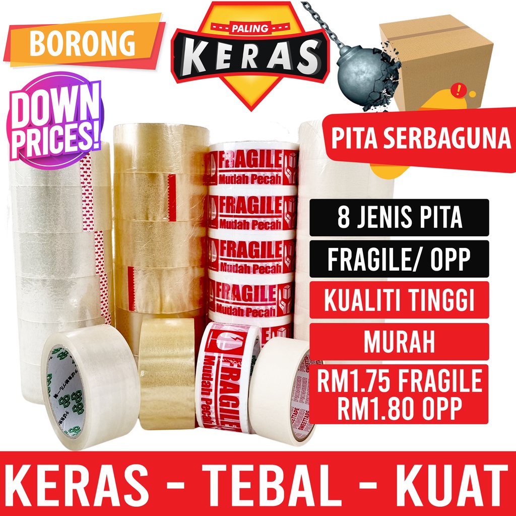 PalingKeras-OPP Tape | Pita Fragile | Masking Tape | Pita Selo ...
