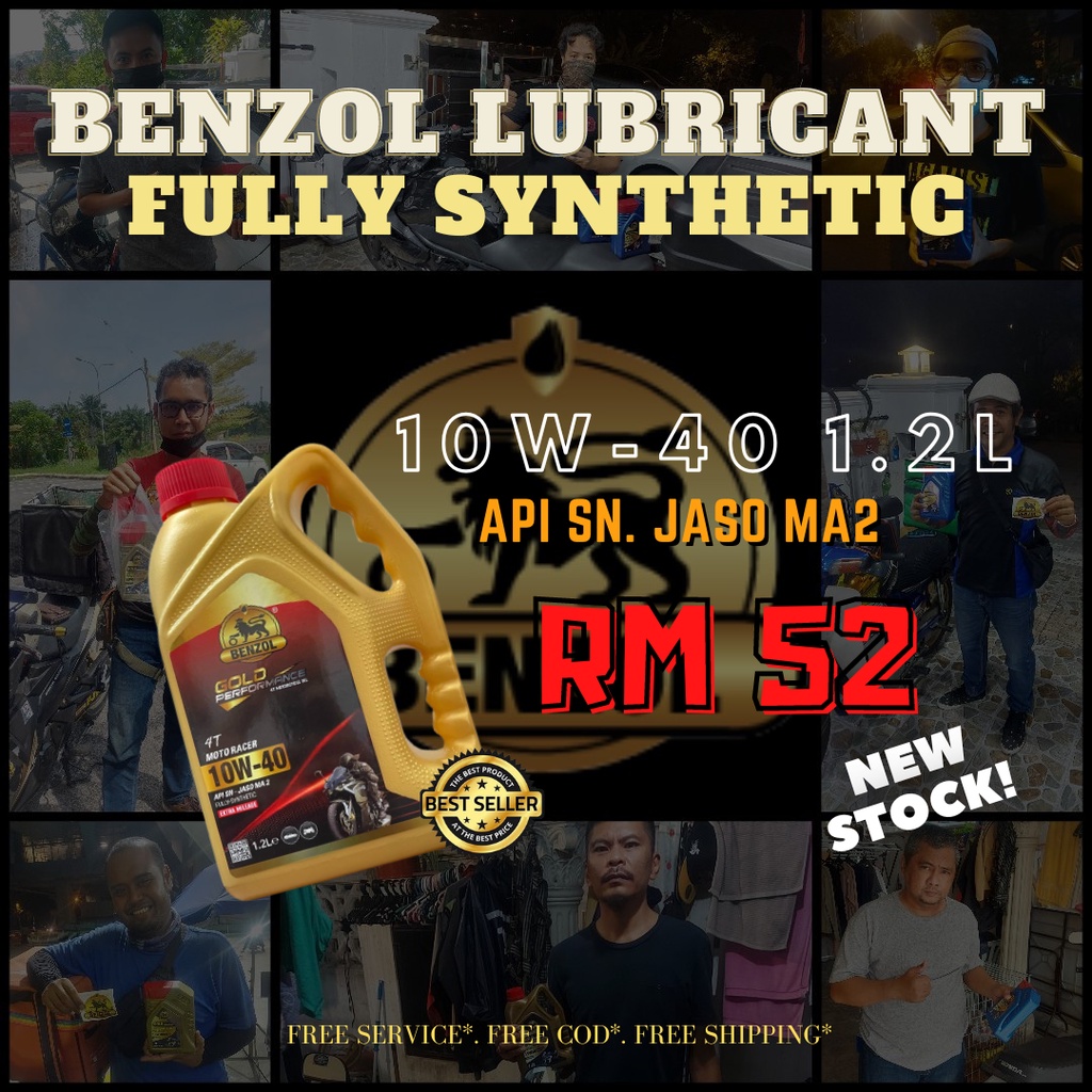 BENZOL FULLY SYNTHETIC MOTORCYCLE ENGINE OIL 10W40 (1.2 LITER) | Shopee ...