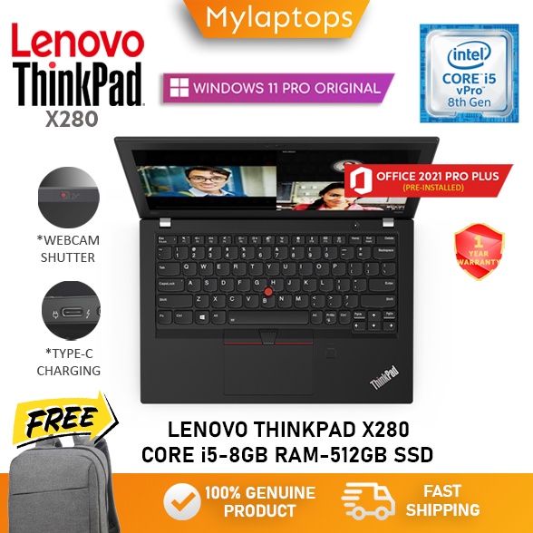LENOVO THINKPAD X280 ULTRABOOK [CORE I5-8TH GEN / 8GB RAM / 512GB SSD ...