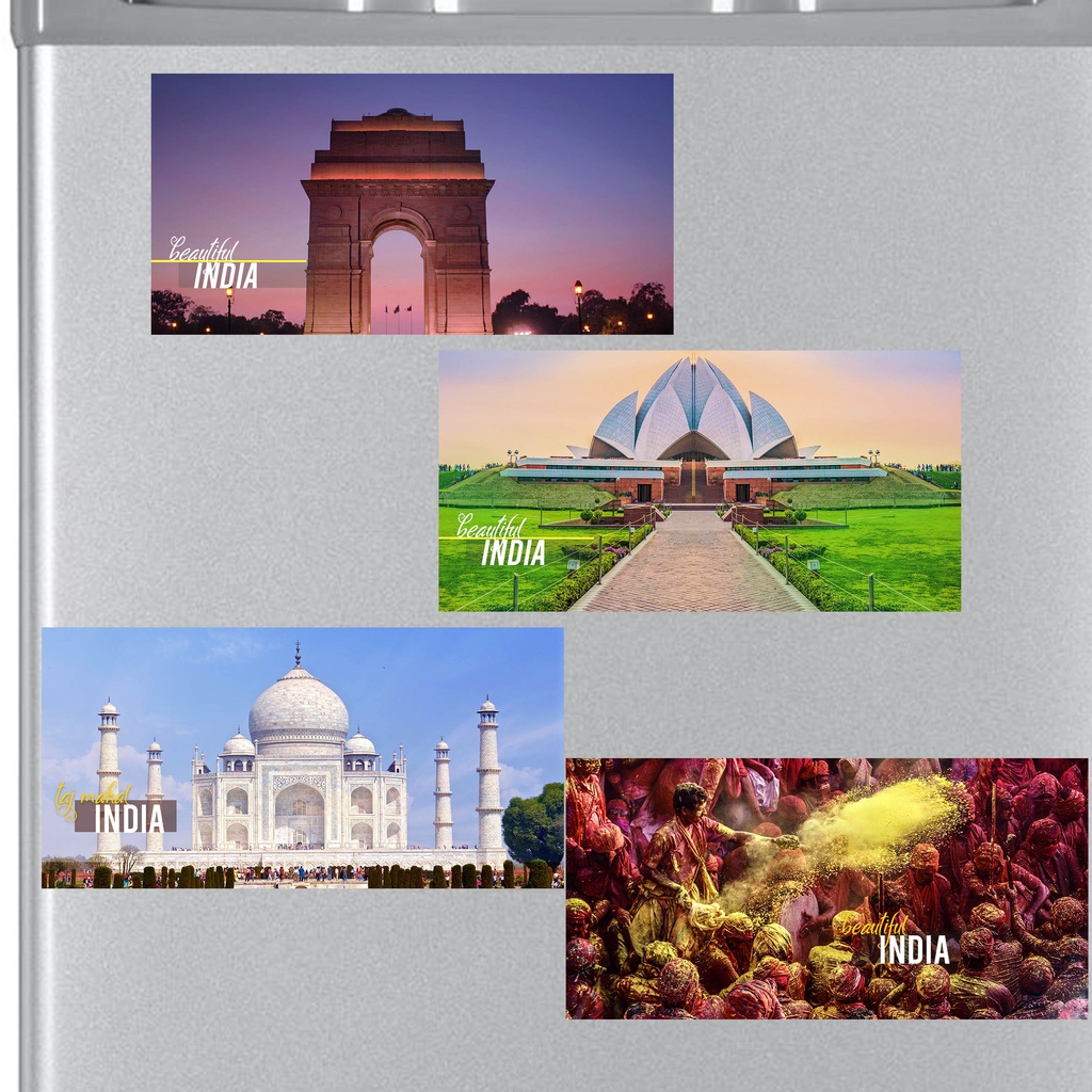 India Taj Mahal Festival Colour Gift Souvenir Fridge Magnet Sheet 10 cm ...