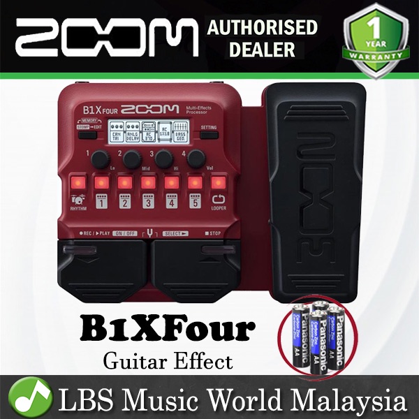 Zoom B1X / B1 FOUR Bass Multi Effects Processor with Expression Pedal ...
