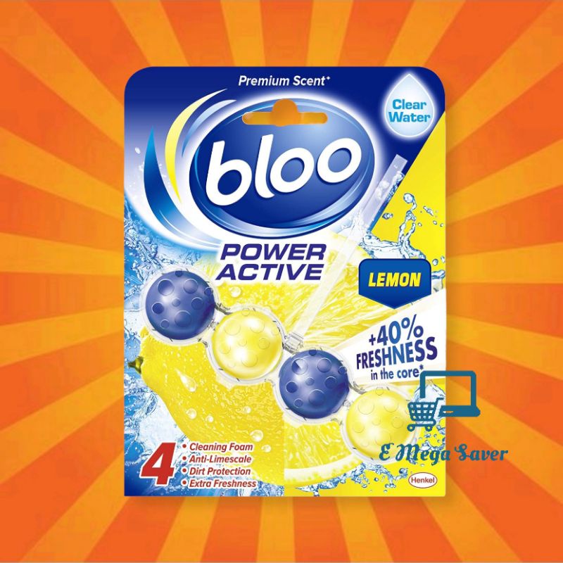 Bloo Power Active Lemon Toilet Rim Block 50g | Shopee Malaysia