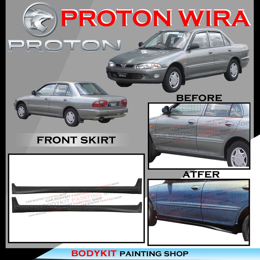 PPOTON WIRA EVO 4 STYLE SIDE SKIRT SKIRT TEPI -MATERAIL FIBER BODYKIT ...