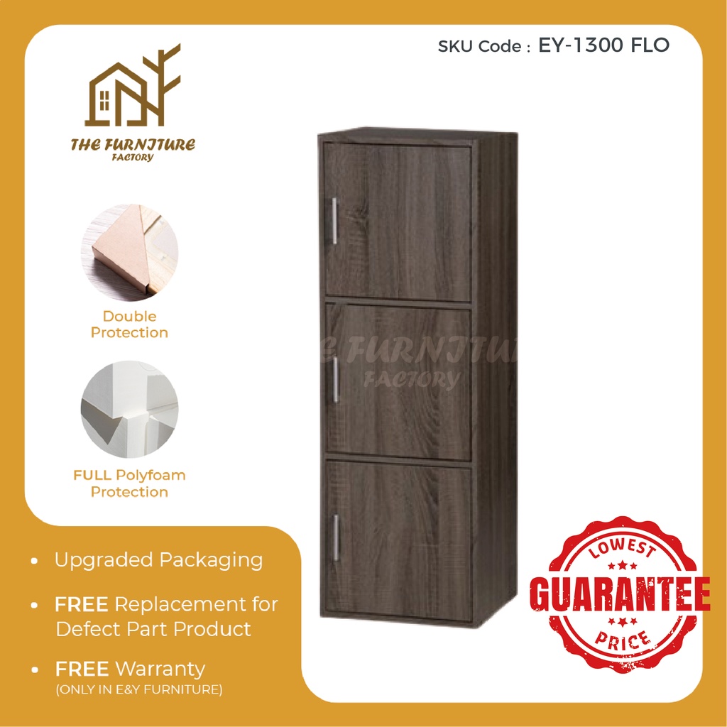 Ready Stock 3-Tier Multipurpose Utility Rack / Shelf with Door (Rak ...