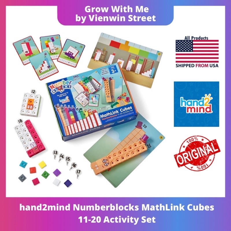 Learning Resources hand2mind Numberblocks MathLink Cubes 11-20 Activity ...