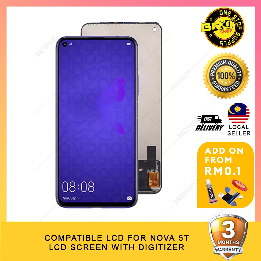 BROSHOP BS Compatible Lcd For Nova 5T / Nova 5I / Honor 20 / 20 Pro Touch Screen Digitizer Skrin ...