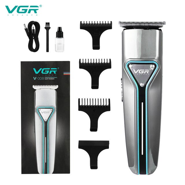 ORIGINAL VGR V-008 Steel Cordless Clipper Professional Hair Trimmer Rechargeable Hair Clipper ...