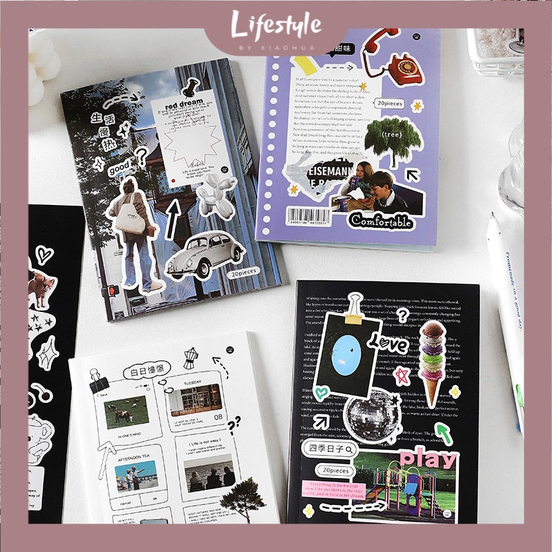 Journal Sticker Book 20 Sheet Life Travel Coffee Daily Cute DIY Deco ...