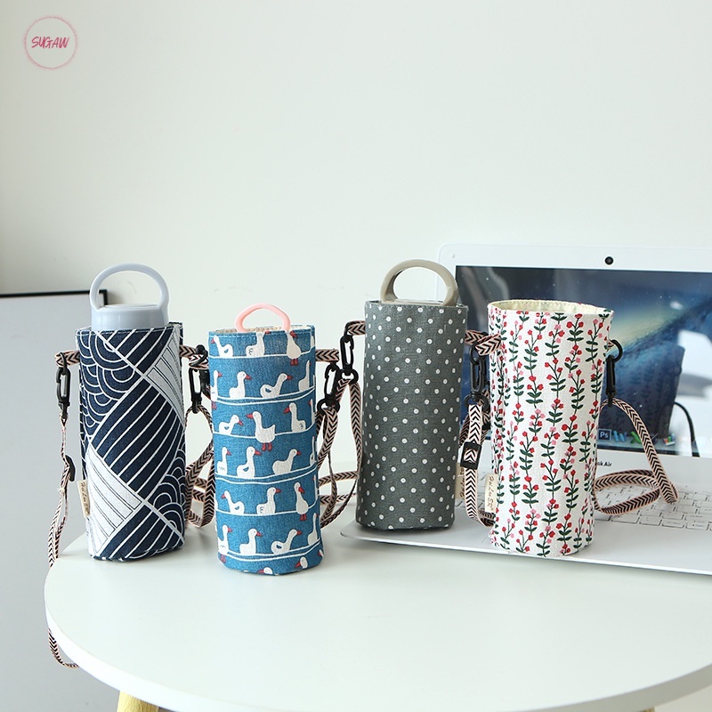 Beg botol air kanvas beg minuman mudah alih Tumbler kes pemegang beg ...
