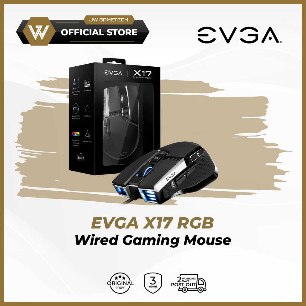 EVGA X17 RGB Wired Gaming Mouse - Black | Shopee Malaysia