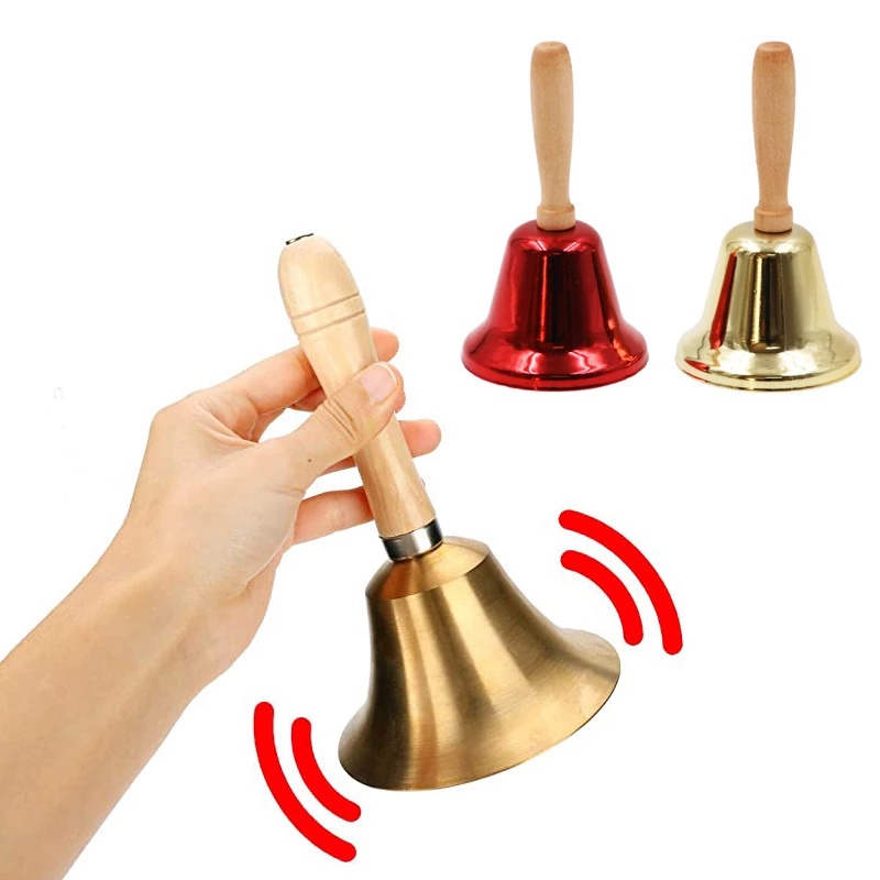 Christmas Hand Bell Santa Claus Jingle Bells /gold Silver School ...