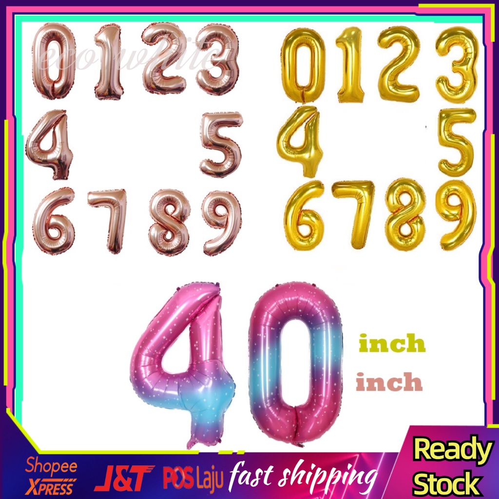 Big Size 40 inch Number Foil Balloon Gold Rose Rainbow Birthday Wedding party Decoration Belon ...