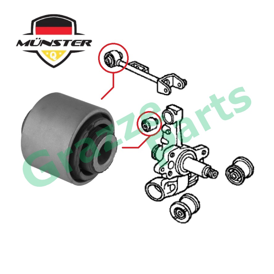 Münster Knuckle Bush Rear Upper Arm 52395-S5A-004 for Honda CRV CR-V S9A SWA TOA RD5 RE4 Odyssey ...