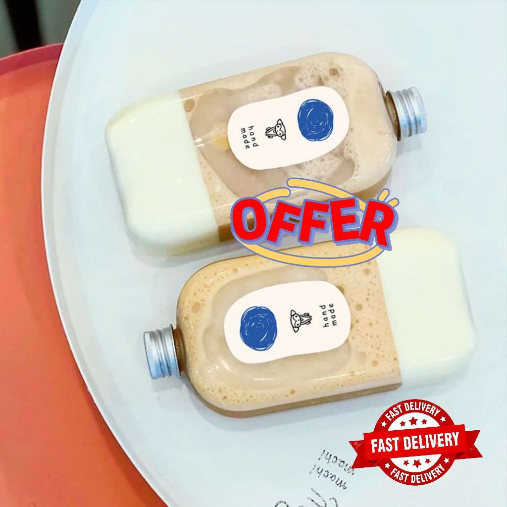 400ml Flat Square Drink Bottle Disposible Net Drink/Milk Tea juice ...