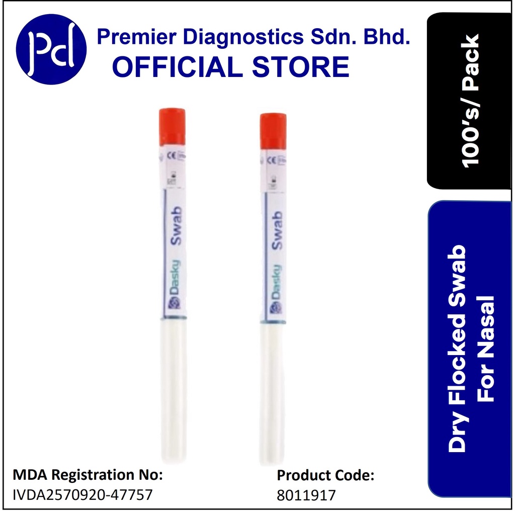 EZLAB Flocked Swab for Nasal + PP Dry Transport Tube (100's/pack) | Shopee Malaysia