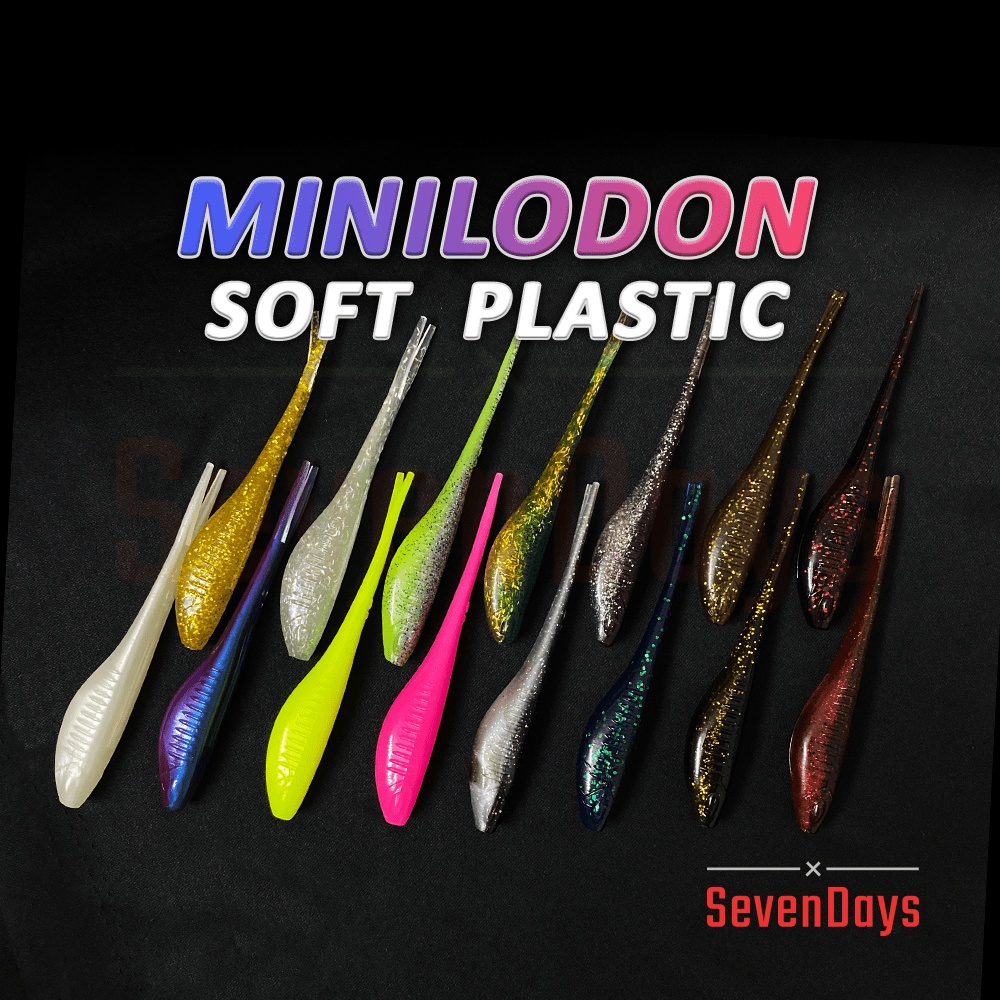 [5PCS] Minilodon Soft Plastic 12cm/10g Split Tail Fishing Pancing ...