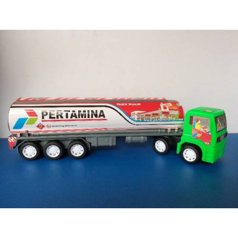 Pertamina long tank truck toy pertamina tank container truck | Shopee ...
