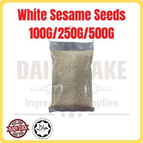 White Sesame 100G 250G 500G/Bijan Putih/白芝麻/Ingredients/Bahan-bahan/材料 ...