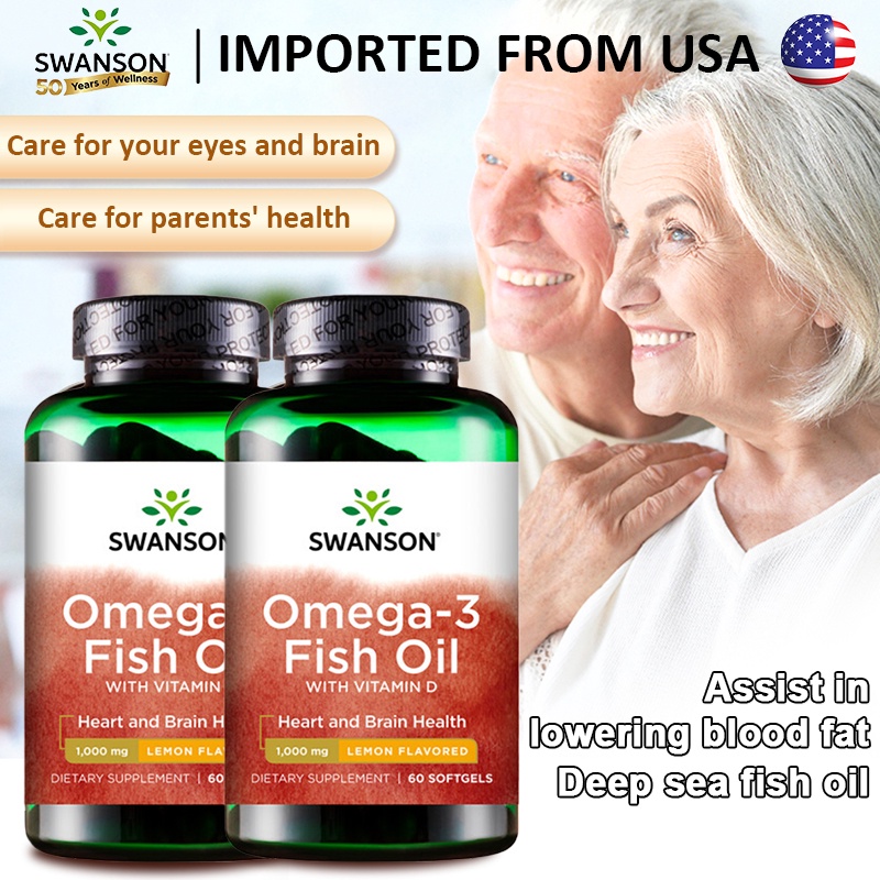 Swanson patented deep-sea fish oil softgel EPA DHA100 capsules middle ...