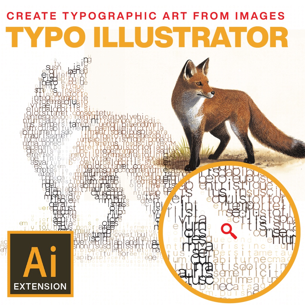 [ AI PLUGIN ] Typo Illustrator Create Typographic Art From Images Adobe ...