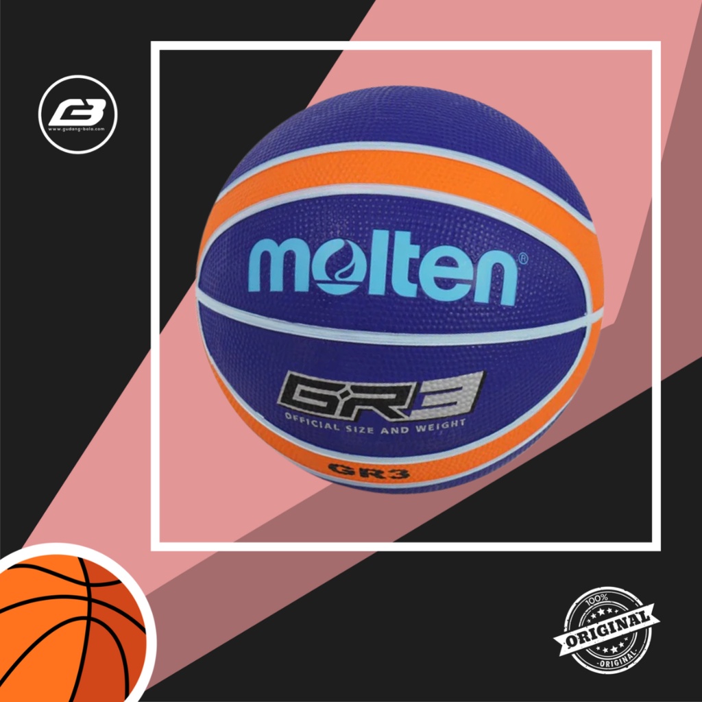 Molten GR3 Blue Basketball (Blue) 100% Original Rubber Material ...