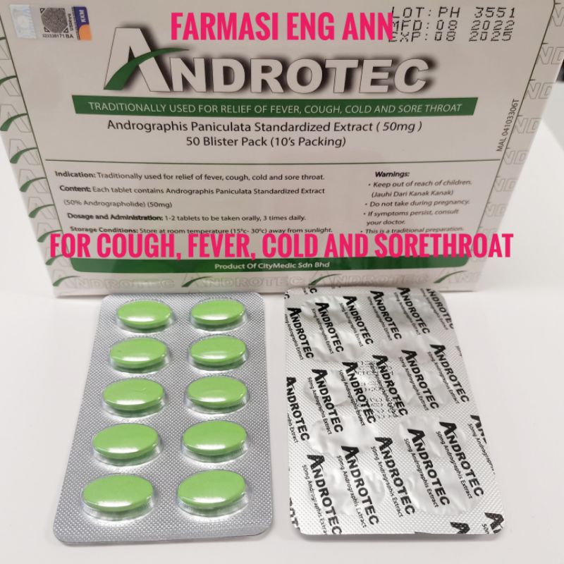 Androtec tablet 10s (for fever/cold /cough/Sorethroat) | Shopee Malaysia
